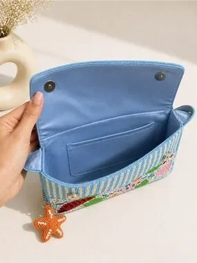 Anthropologie | Bags | Beaded Ocean Crossbody Bag Coastal Fish Purse ...